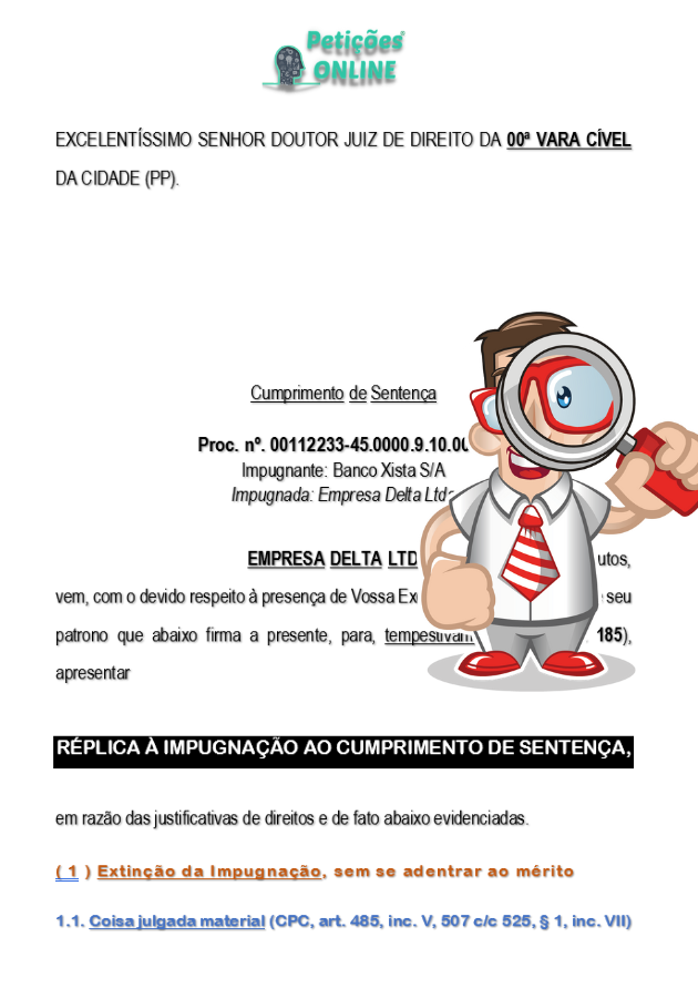 Manifestação Impugnação Cumprimento De Sentença Exequente