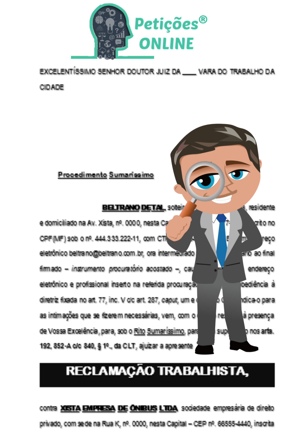 -Modelo De Petição Inicial- Reclamação Trabalhista Reforma